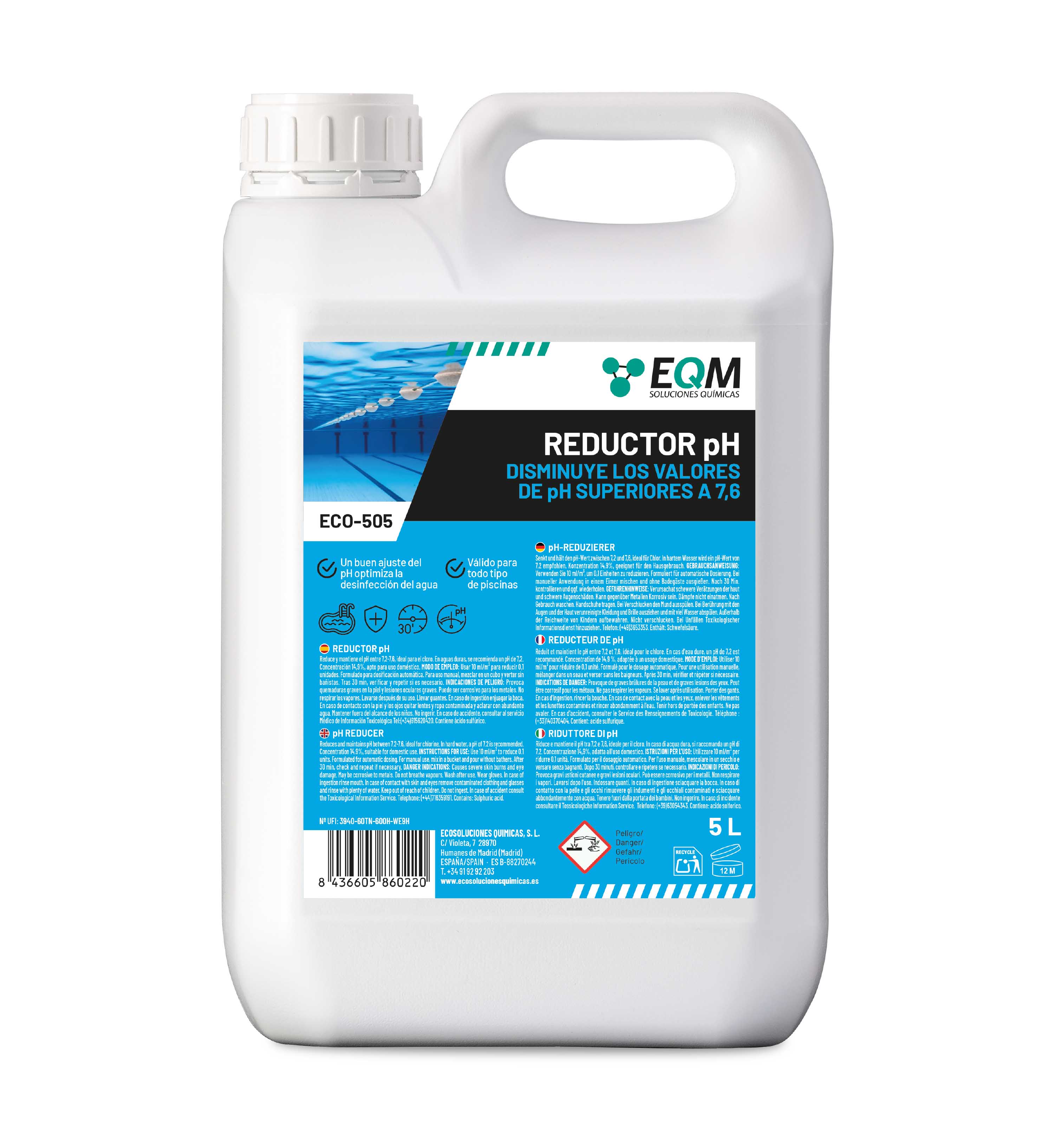 REDUCTOR PH PARA PISCINAS – Ecosoluciones Químicas